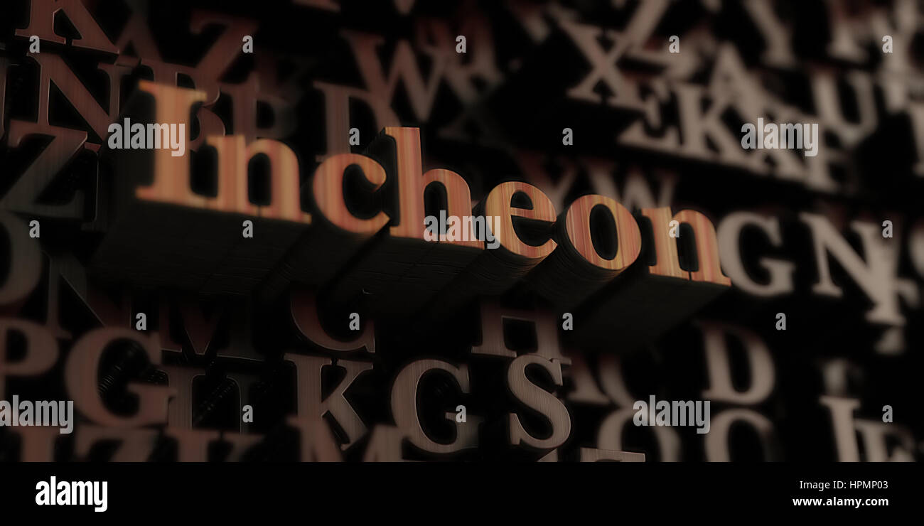 Incheon - Wooden 3D rendered letters/message. Can be used for an online ...