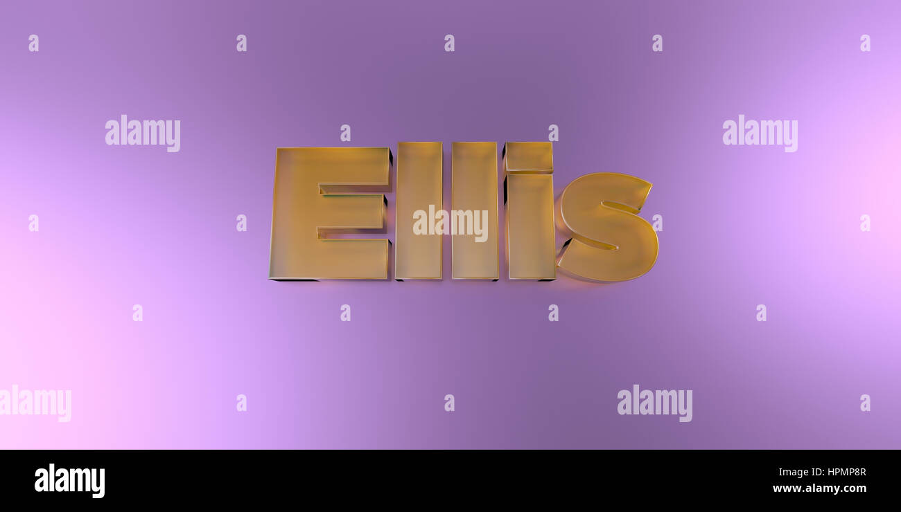 Ellis - colorful glass text on vibrant background - 3D rendered royalty ...