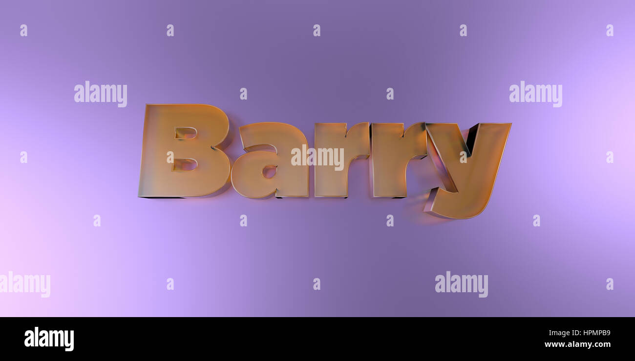 Barry - colorful glass text on vibrant background - 3D rendered royalty ...