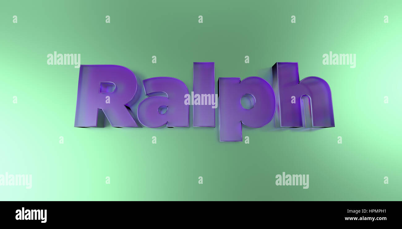 Ralph - colorful glass text on vibrant background - 3D rendered royalty ...
