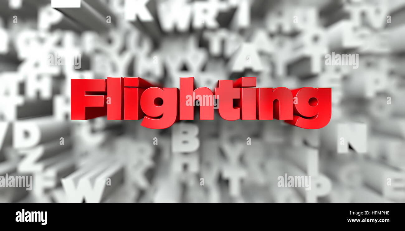 Flighting - Red text on typography background - 3D rendered royalty ...