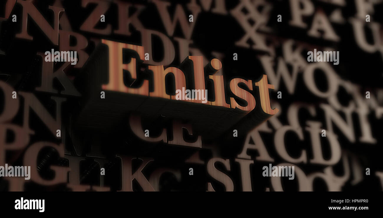 Enlist - Wooden 3D rendered letters/message. Can be used for an online ...
