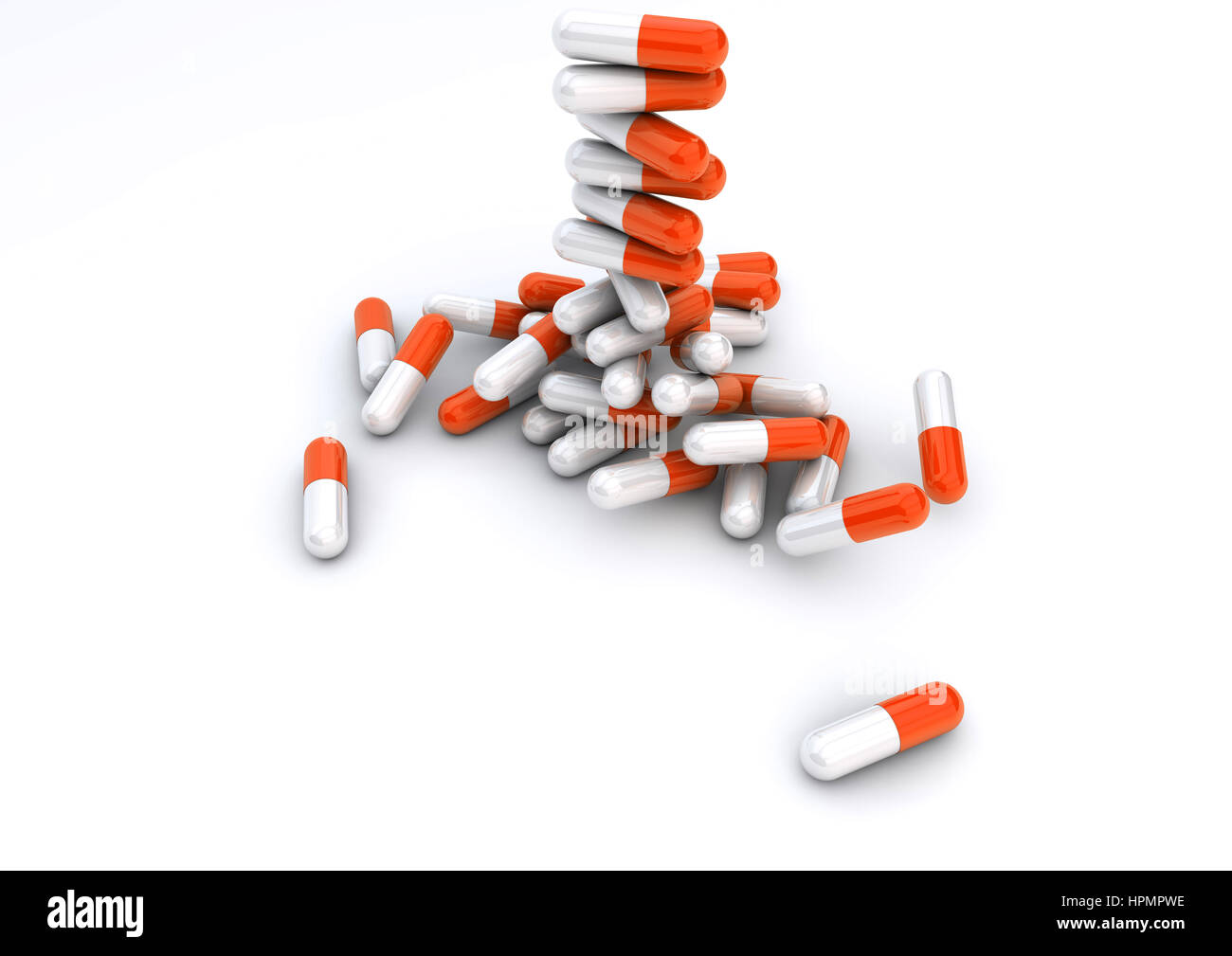 render of a group of falling pills Stock Photo - Alamy