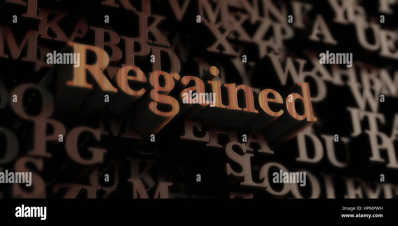 Regained - Wooden 3D rendered letters/message. Can be used for an ...