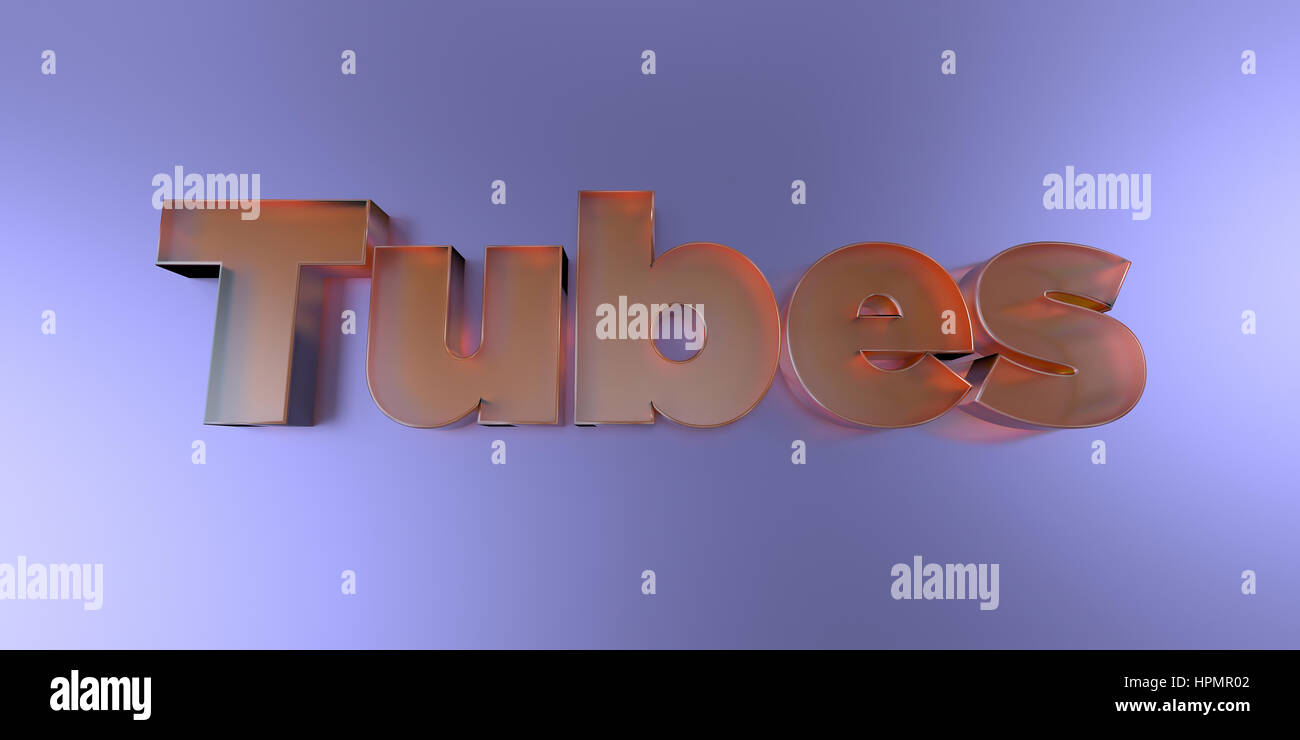 Tubes - colorful glass text on vibrant background - 3D rendered royalty ...