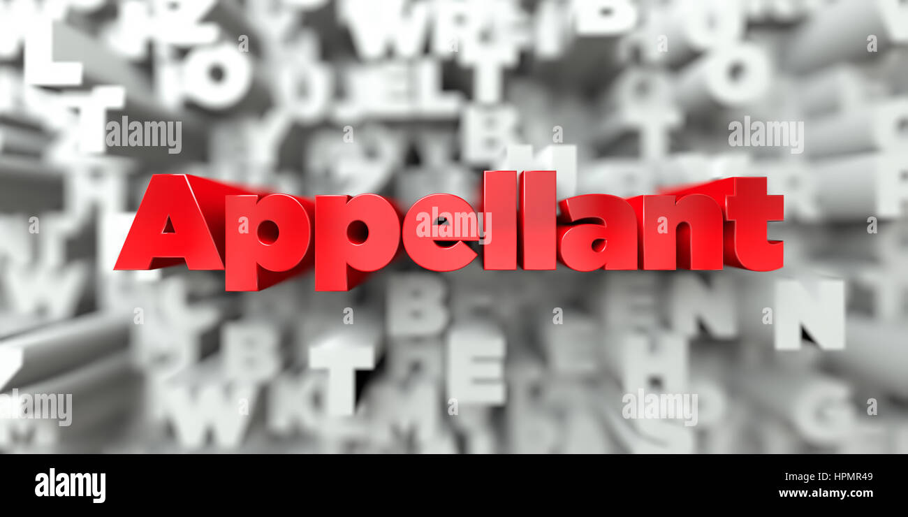 Appellant - Red text on typography background - 3D rendered royalty ...