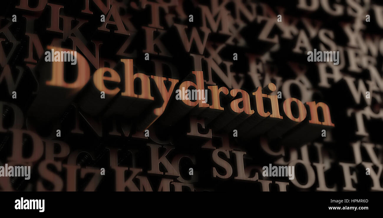 Dehydration - Wooden 3D rendered letters/message. Can be used for an ...