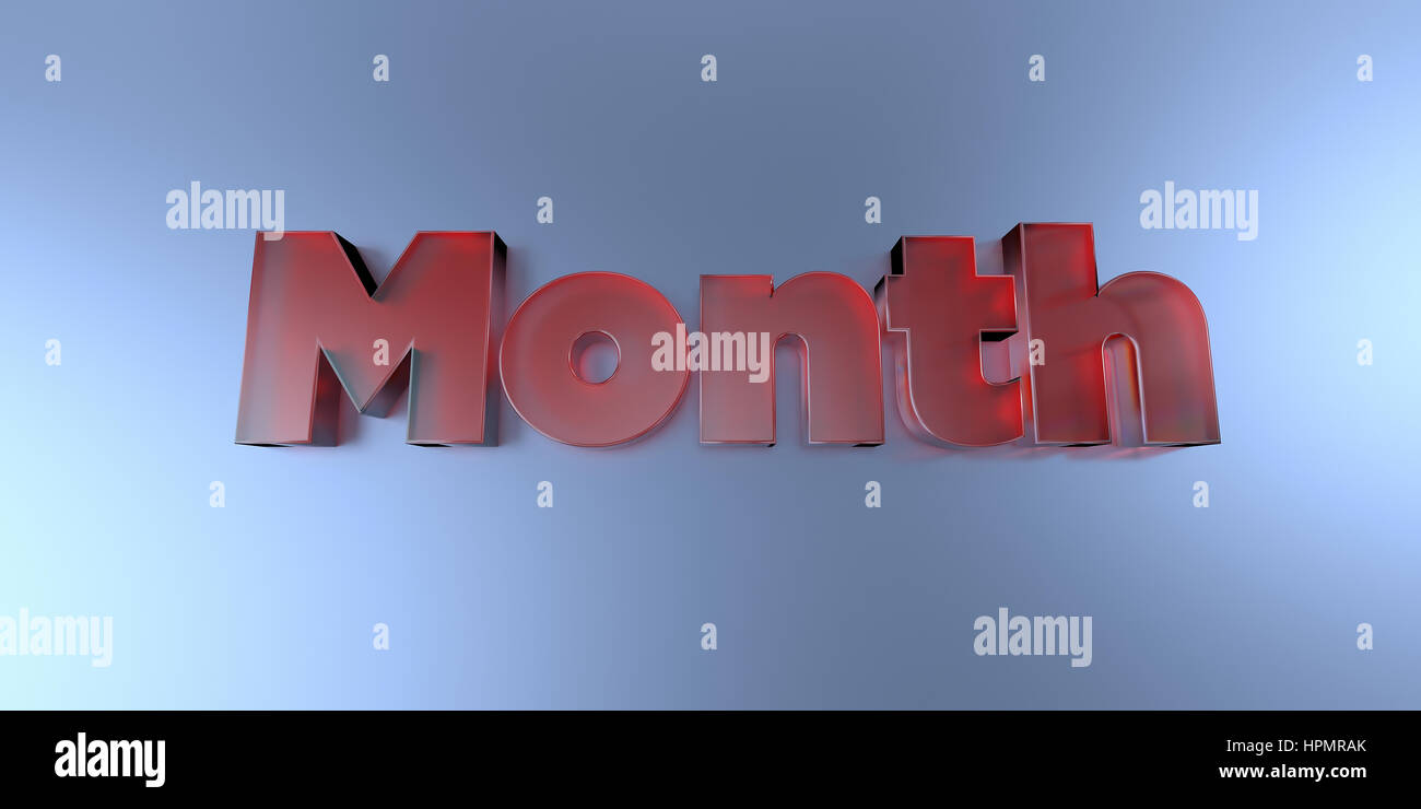 Month - colorful glass text on vibrant background - 3D rendered royalty ...