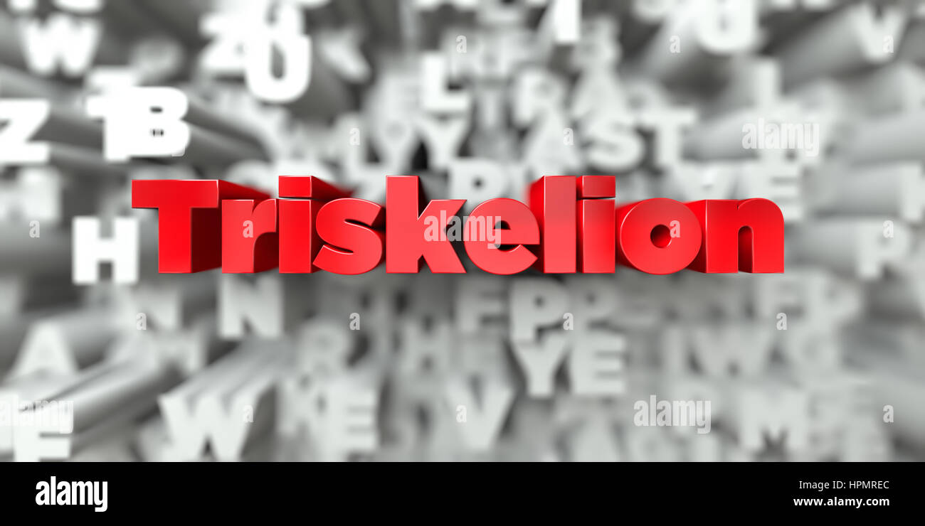 Triskelion - Red text on typography background - 3D rendered royalty ...