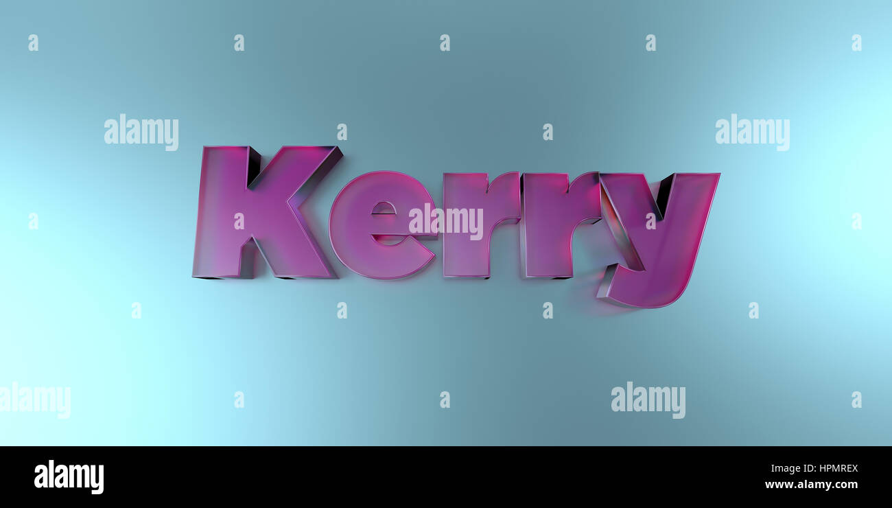Kerry - colorful glass text on vibrant background - 3D rendered royalty ...