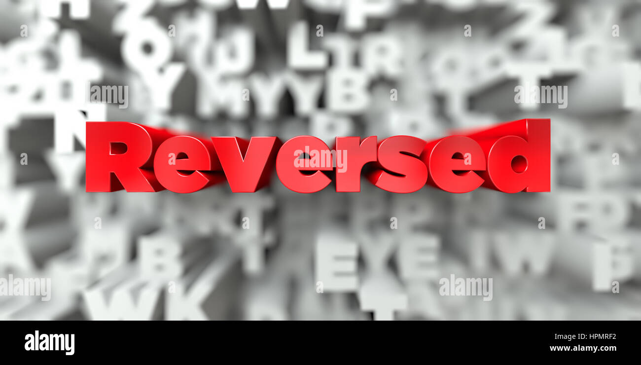 Reversed - Red text on typography background - 3D rendered royalty free ...