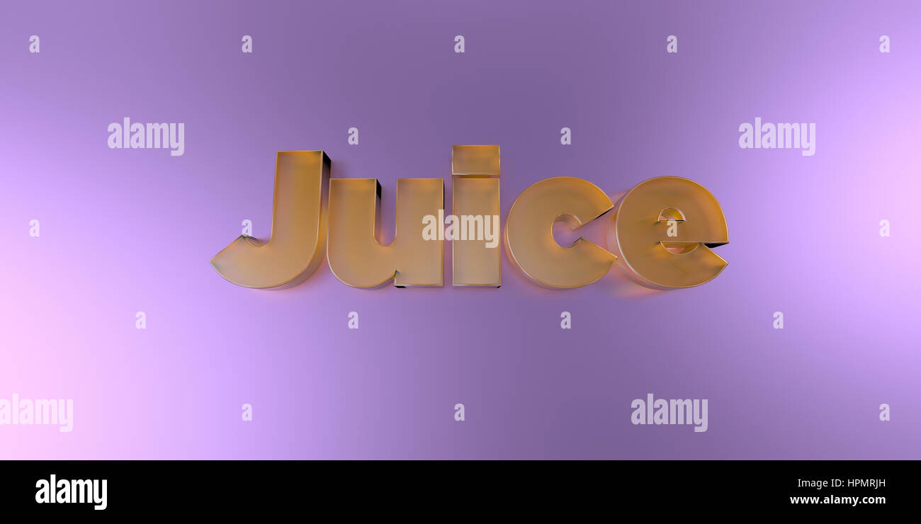 Juice - colorful glass text on vibrant background - 3D rendered royalty ...