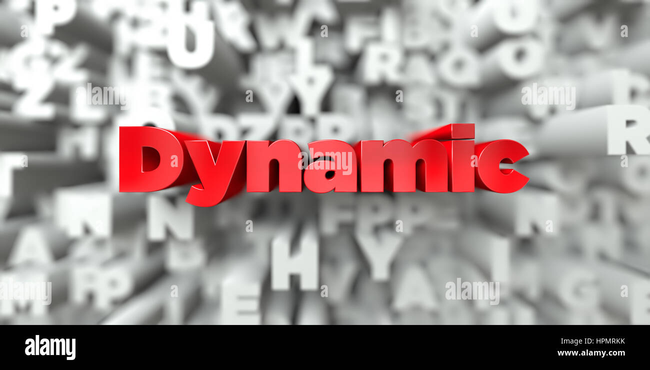 Dynamic - Red text on typography background - 3D rendered royalty free ...