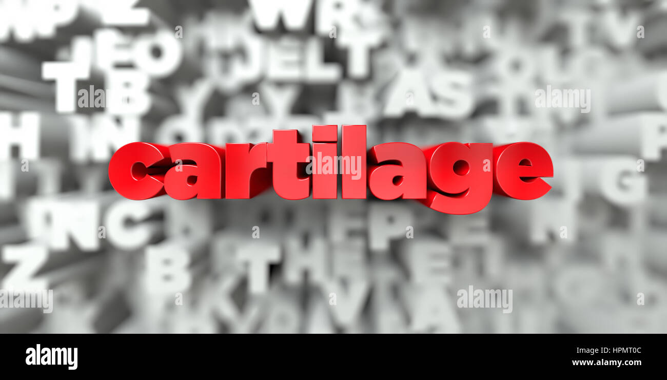 cartilage - Red text on typography background - 3D rendered royalty ...