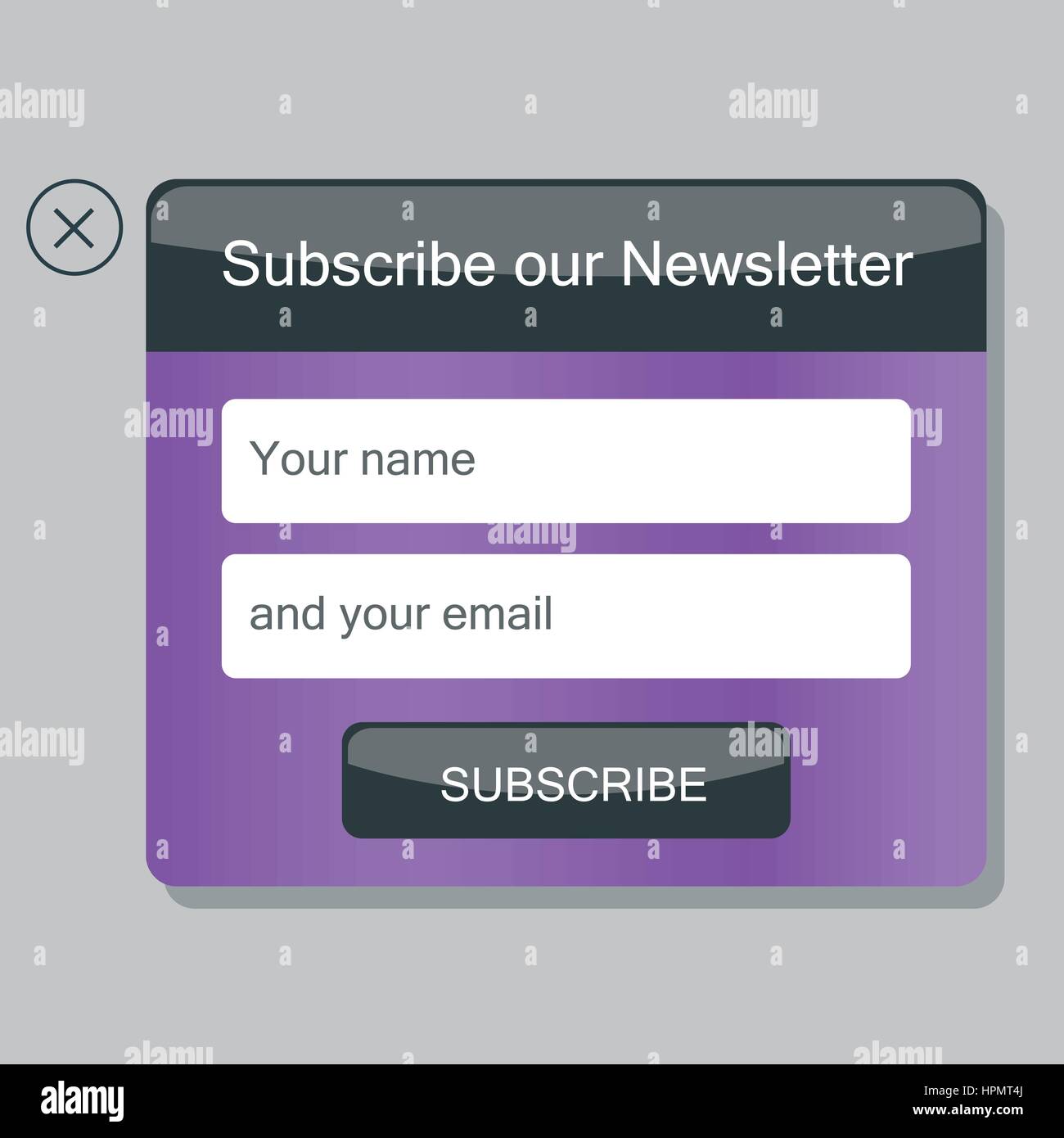 News subscription window. A vector element for website Stock Vector ...