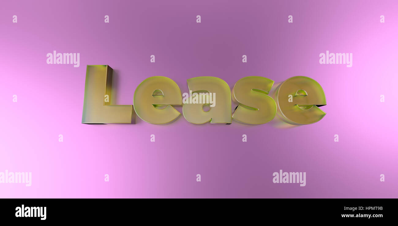 Lease - colorful glass text on vibrant background - 3D rendered royalty ...