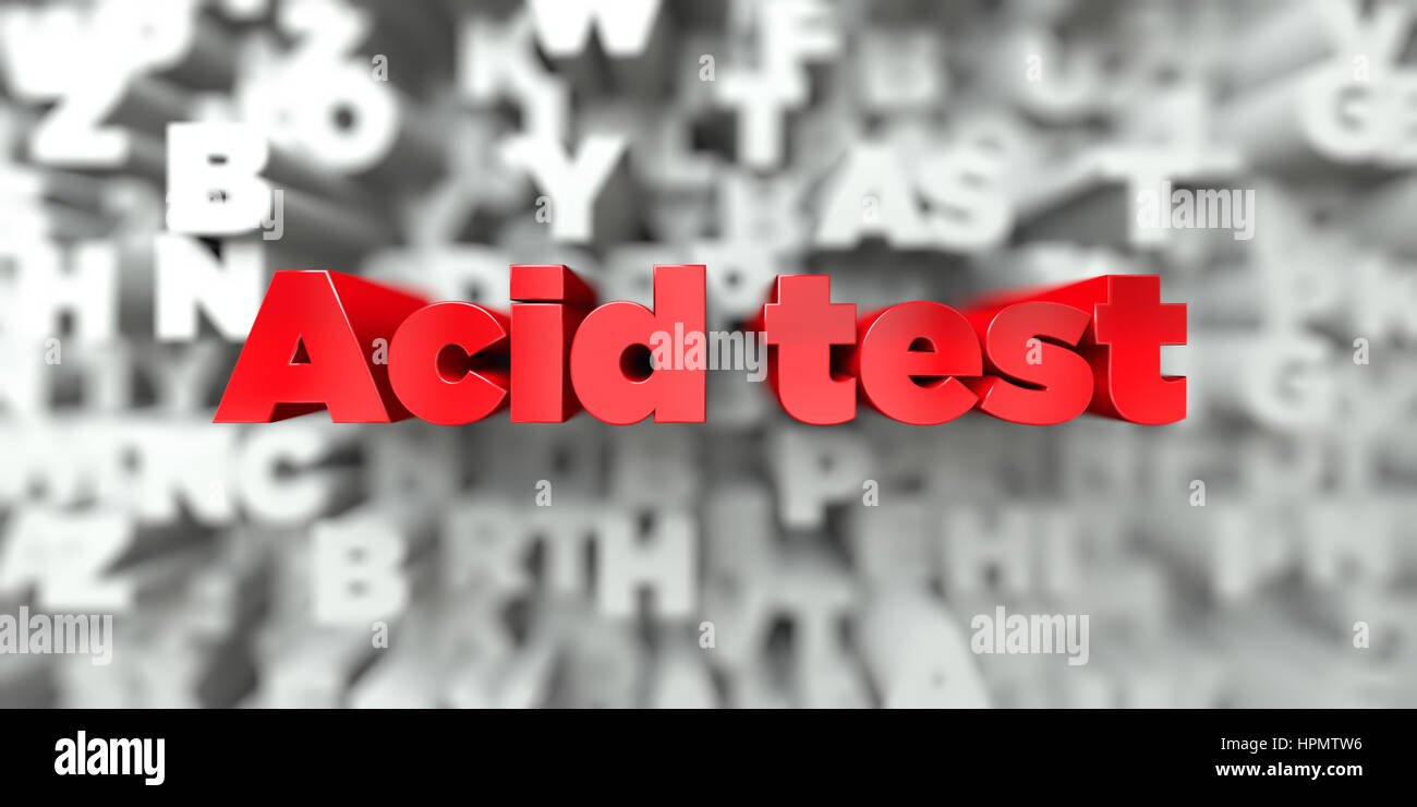 Acid test - Red text on typography background - 3D rendered royalty ...