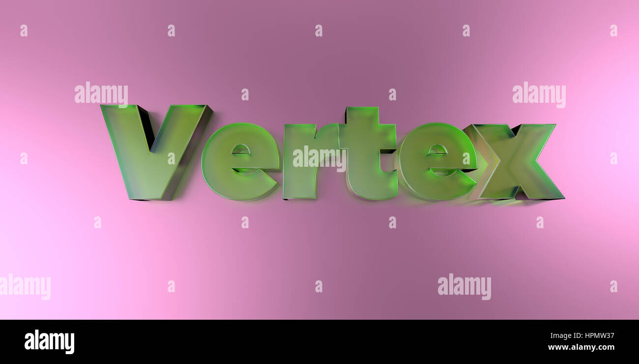 Vertex - colorful glass text on vibrant background - 3D rendered ...
