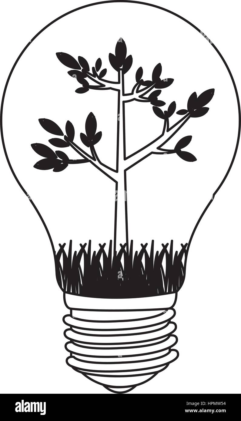 Contour energy bulb plant Stock Vector Images - Alamy