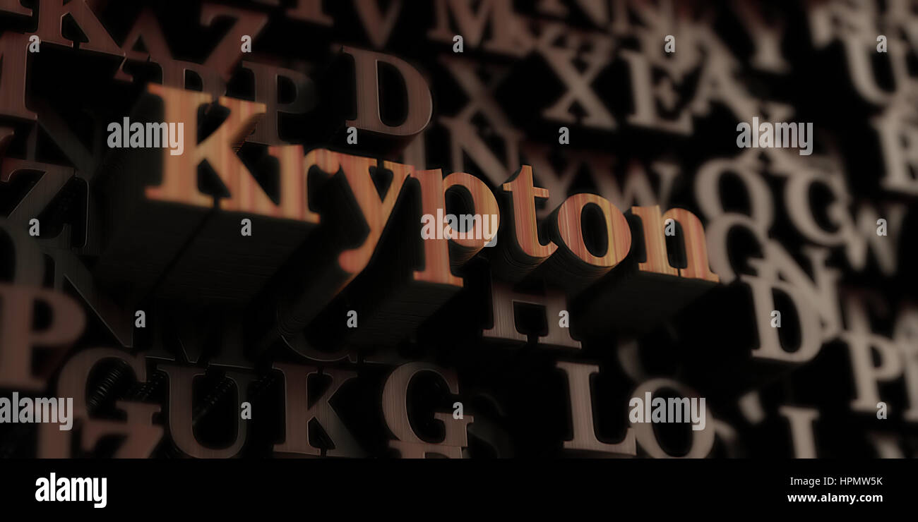 Krypton - Wooden 3D rendered letters/message. Can be used for an online ...