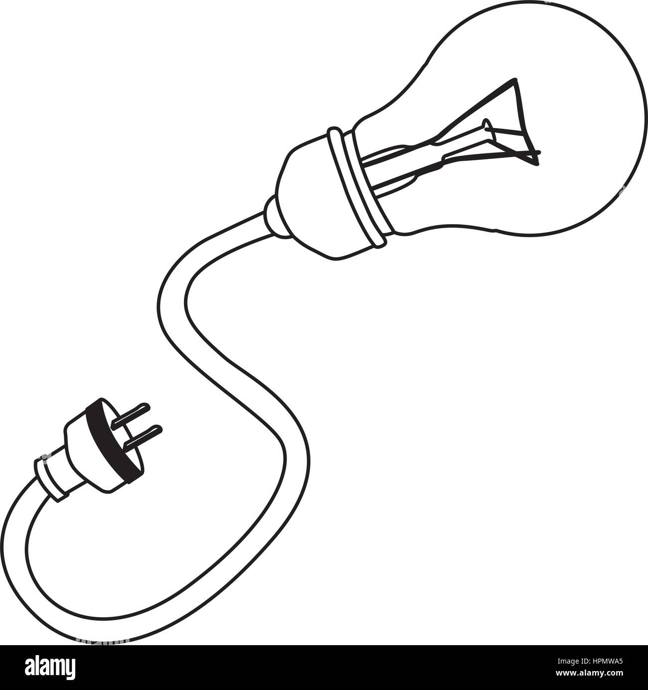 bulb with power cable icon Stock Vector Image & Art - Alamy