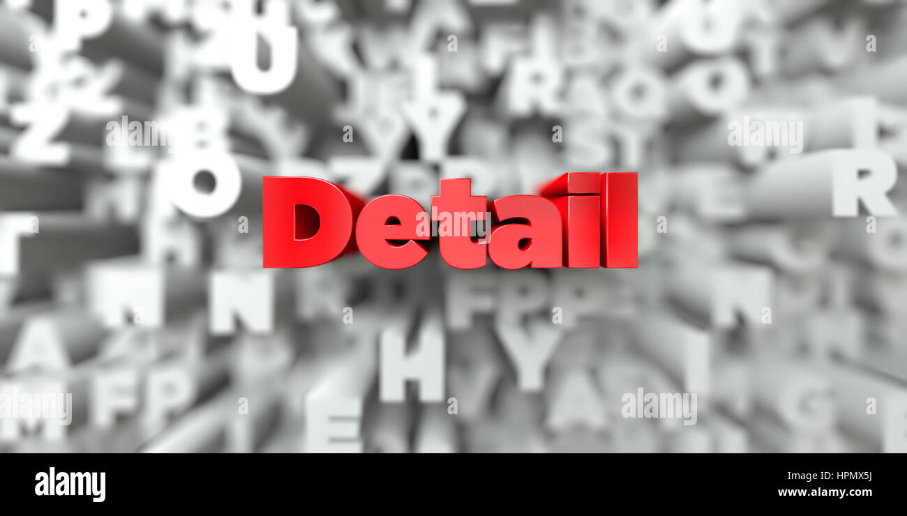 Detail - Red text on typography background - 3D rendered royalty free ...