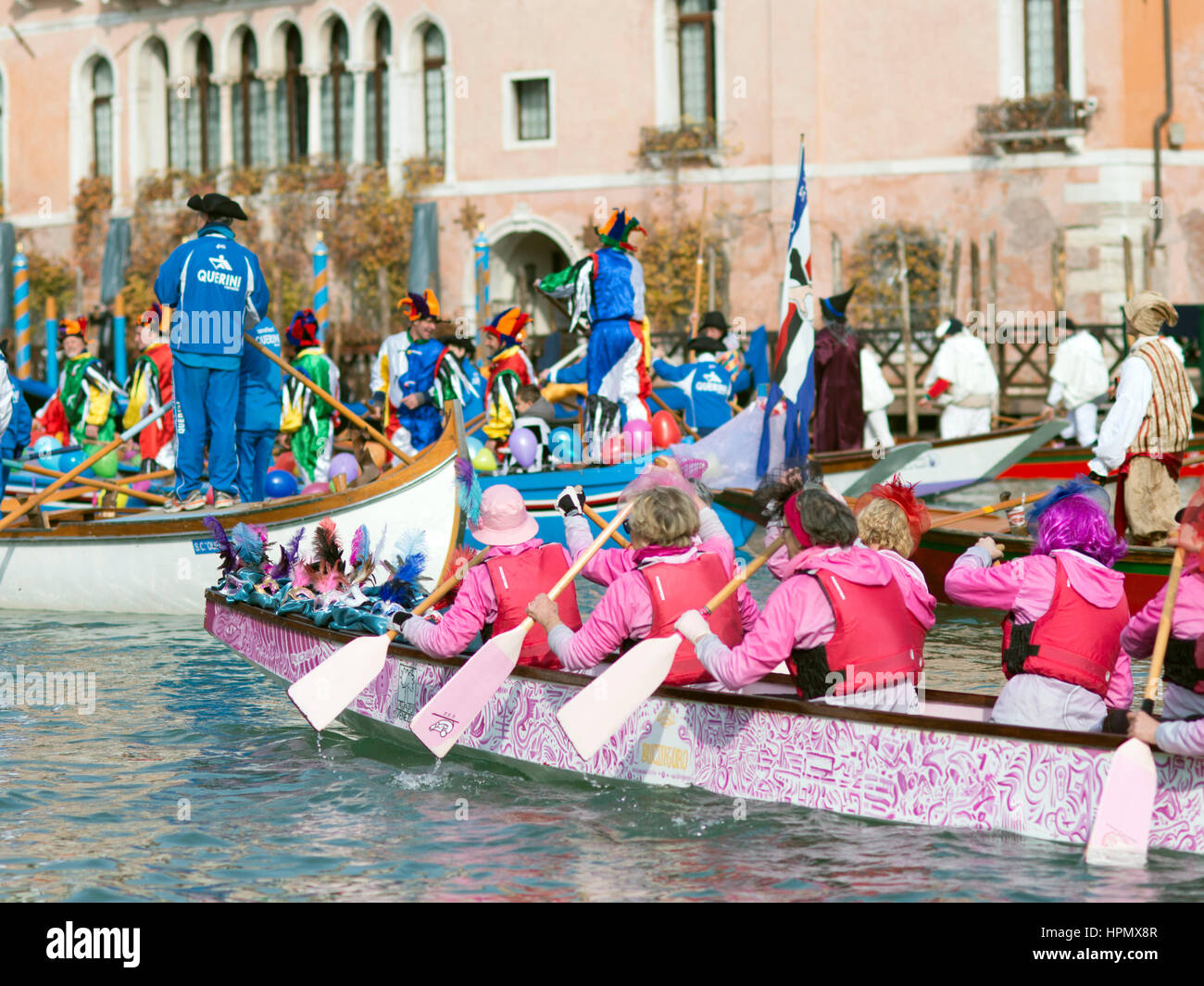 Opening parade of Venice Carnival 2017, on Canal Grande Stock Photo - Alamy