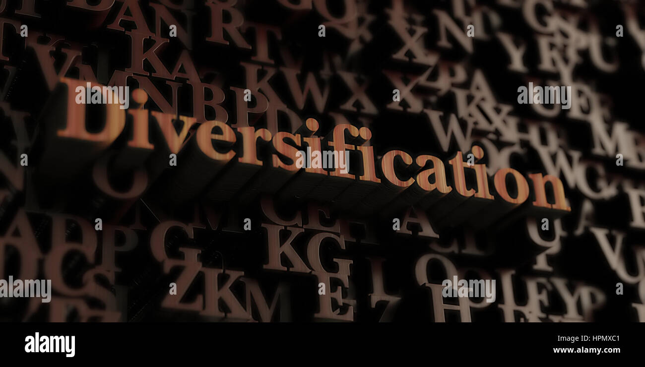 Diversification - Wooden 3D rendered letters/message. Can be used for ...