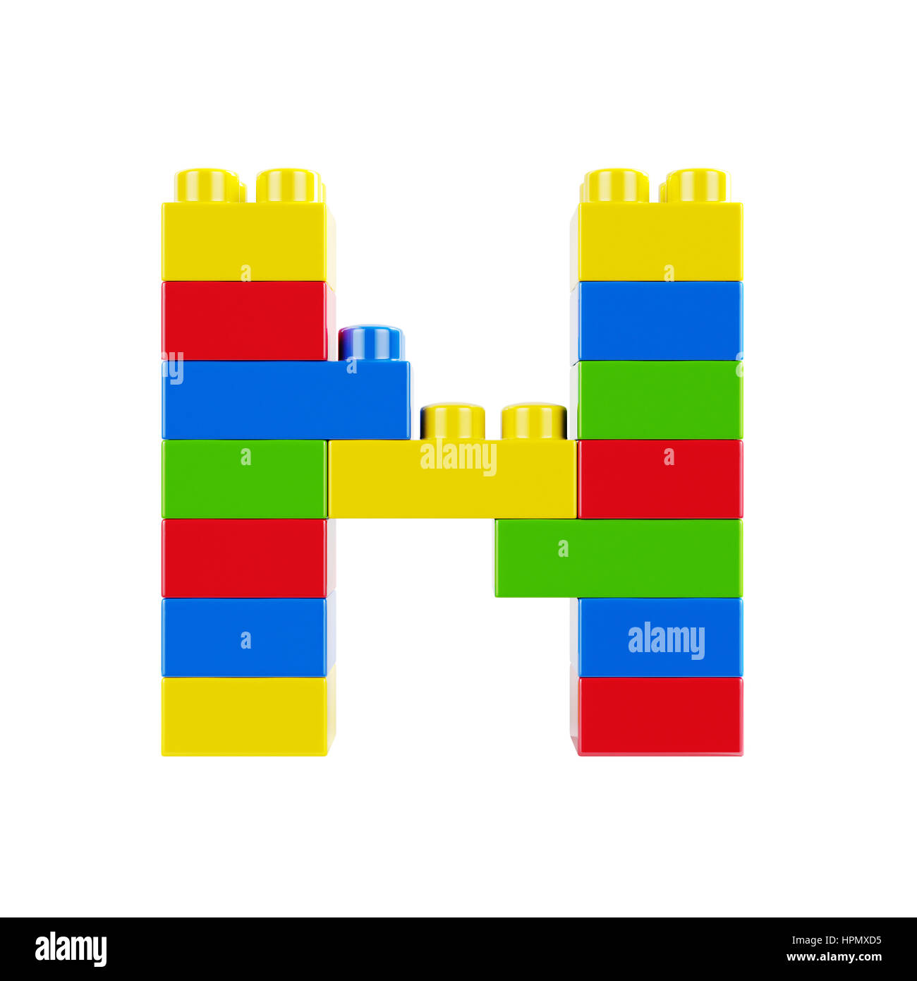 Letter N plastic font alphabet character made of toy construction brick ...