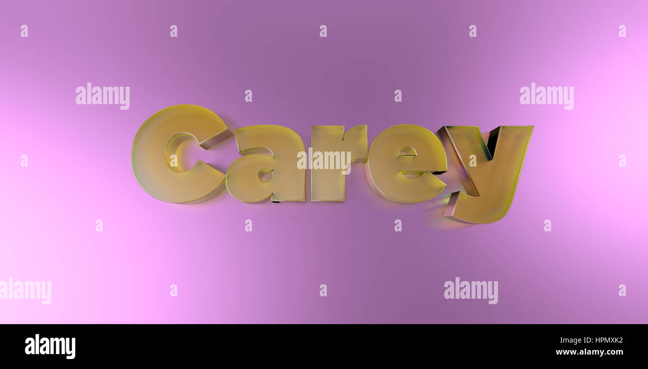Carey - colorful glass text on vibrant background - 3D rendered royalty ...