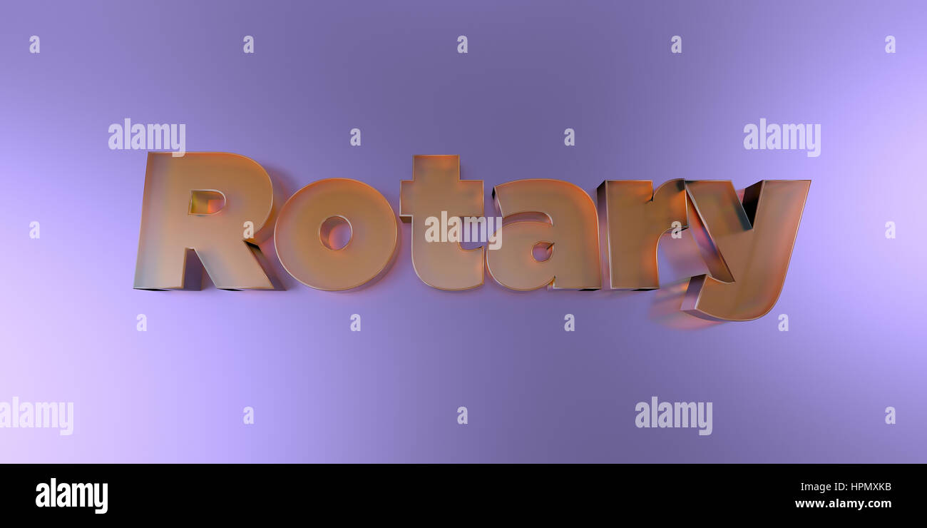 Rotary - colorful glass text on vibrant background - 3D rendered ...