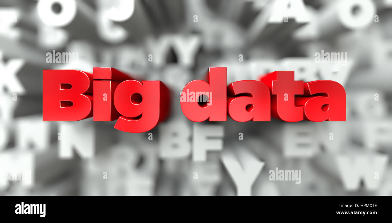 Big data - Red text on typography background - 3D rendered royalty free ...