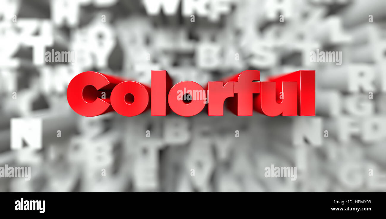 Colorful - Red text on typography background - 3D rendered royalty free ...