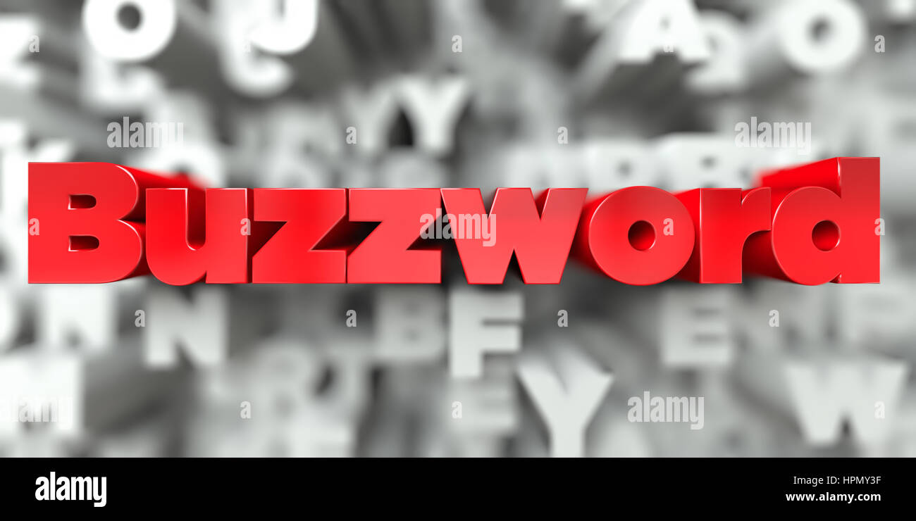 Buzzword - Red text on typography background - 3D rendered royalty free ...