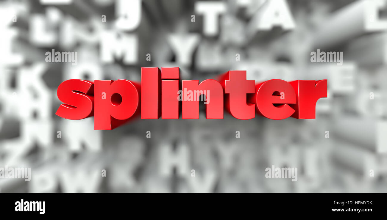 splinter - Red text on typography background - 3D rendered royalty free ...