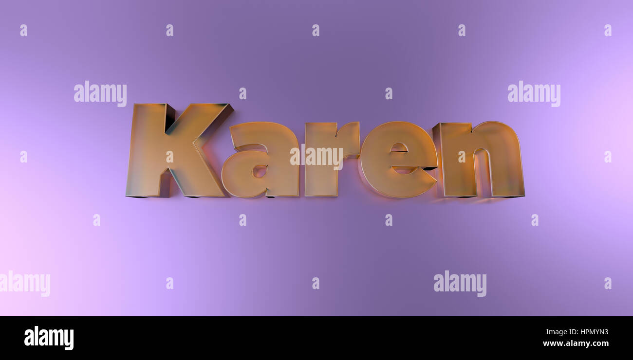 Karen - colorful glass text on vibrant background - 3D rendered royalty ...
