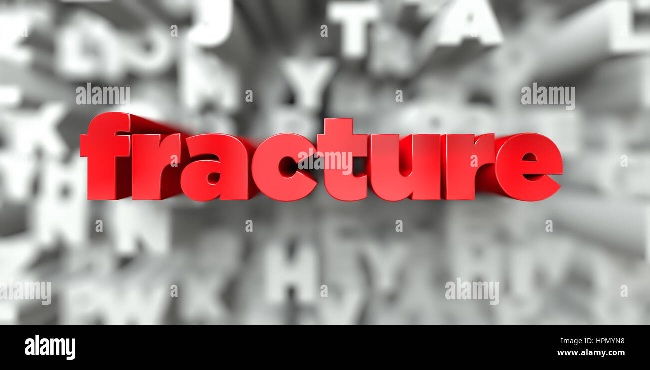 fracture - Red text on typography background - 3D rendered royalty free ...