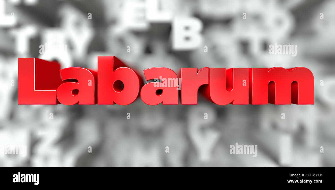 Labarum - Red text on typography background - 3D rendered royalty free ...
