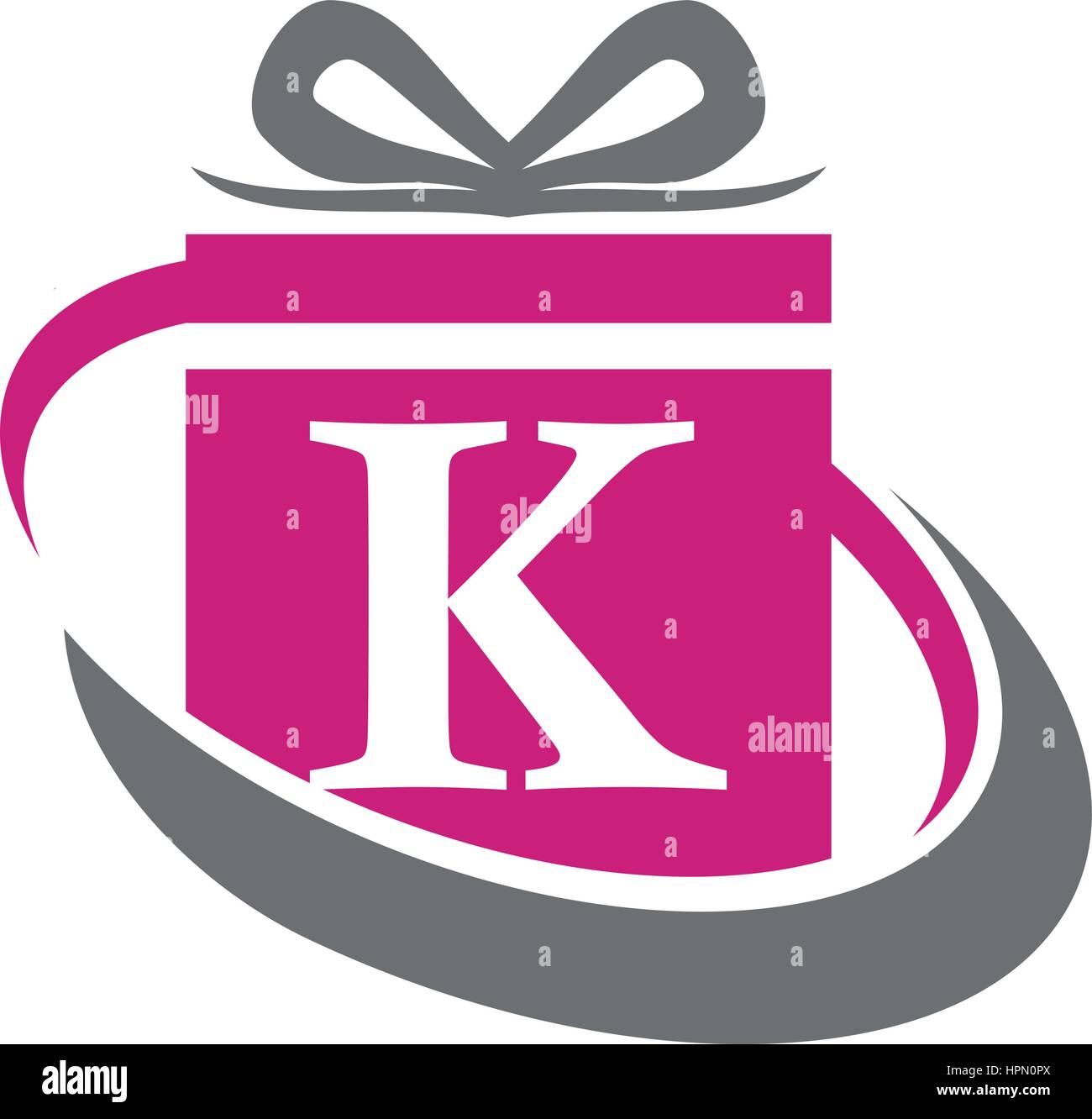 Gift Box Ribbon Letter K Stock Vector Image & Art - Alamy