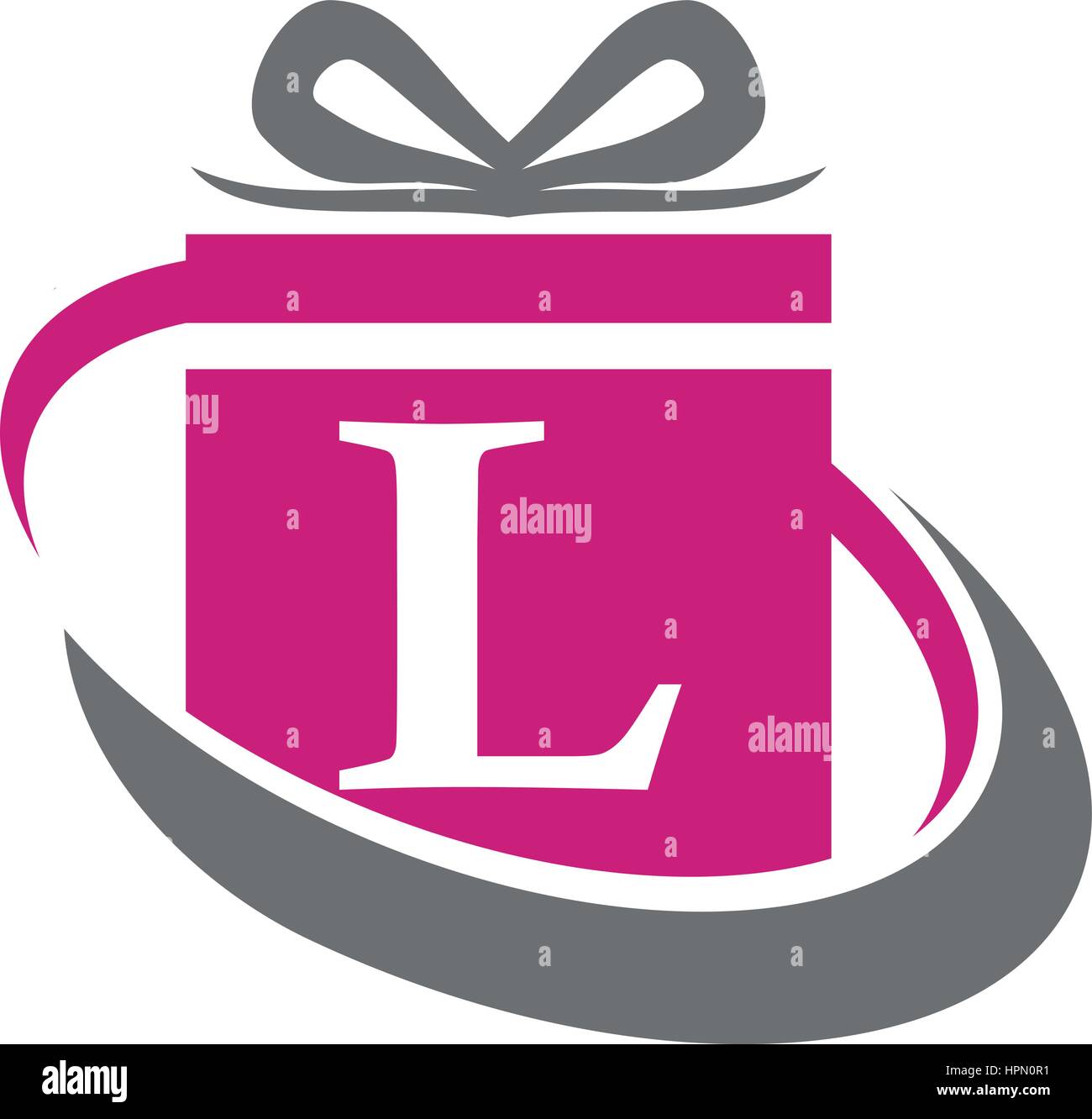 Gift Box Ribbon Letter L Stock Vector Image & Art - Alamy