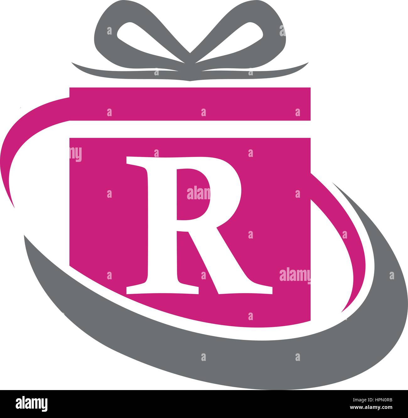 Gift Box Ribbon Letter R Stock Vector Image & Art - Alamy