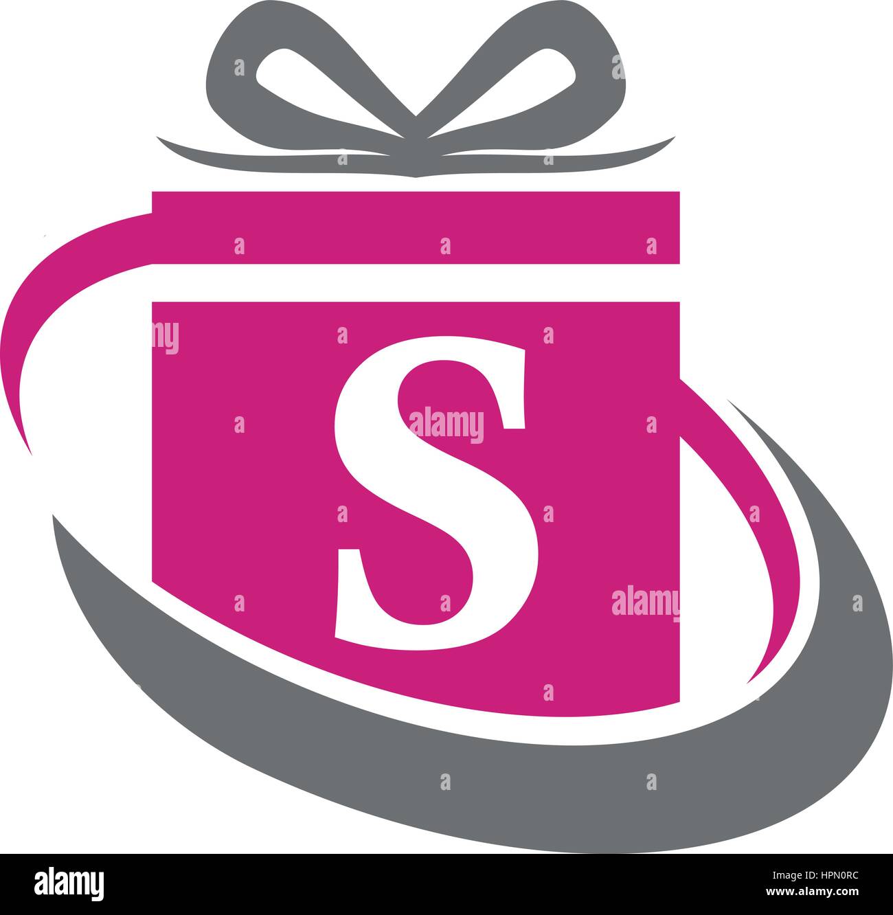 Gift Box Ribbon Letter S Stock Vector Image & Art - Alamy