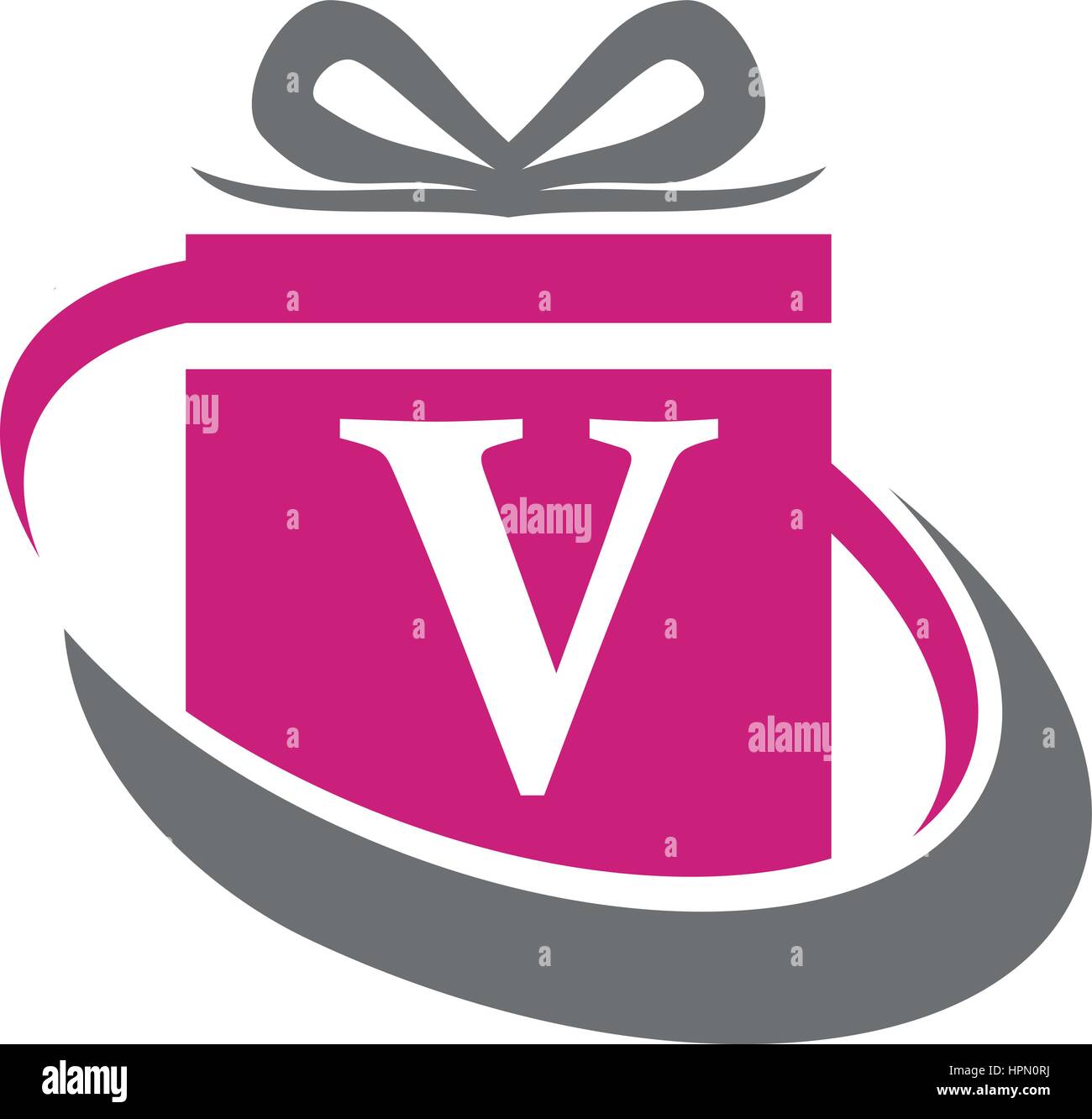 Gift box ribbon letter Stock Vector Images - Alamy