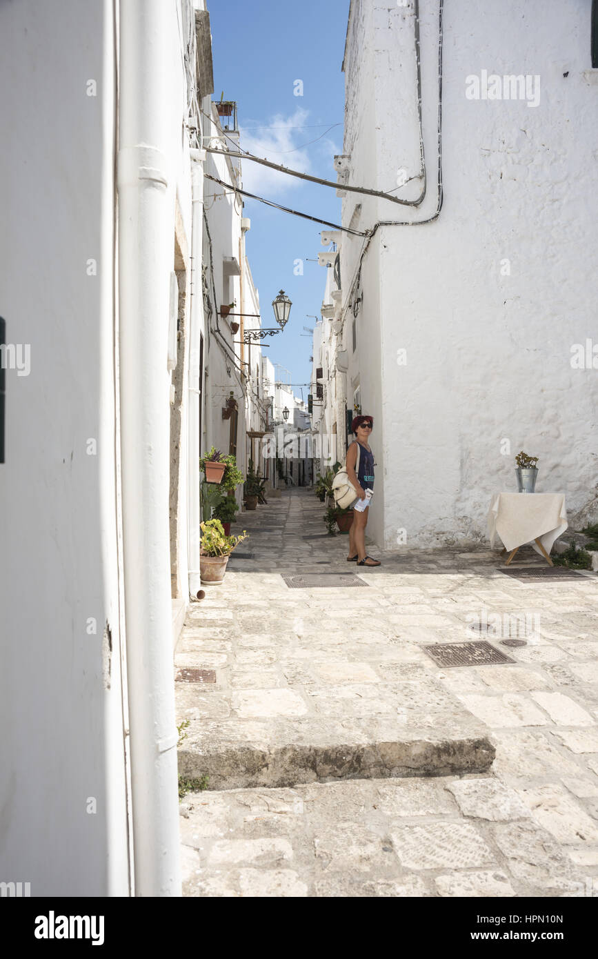 The white city, Ostuni, Italy, Puglia, streets and alleys, Ostuni view ...