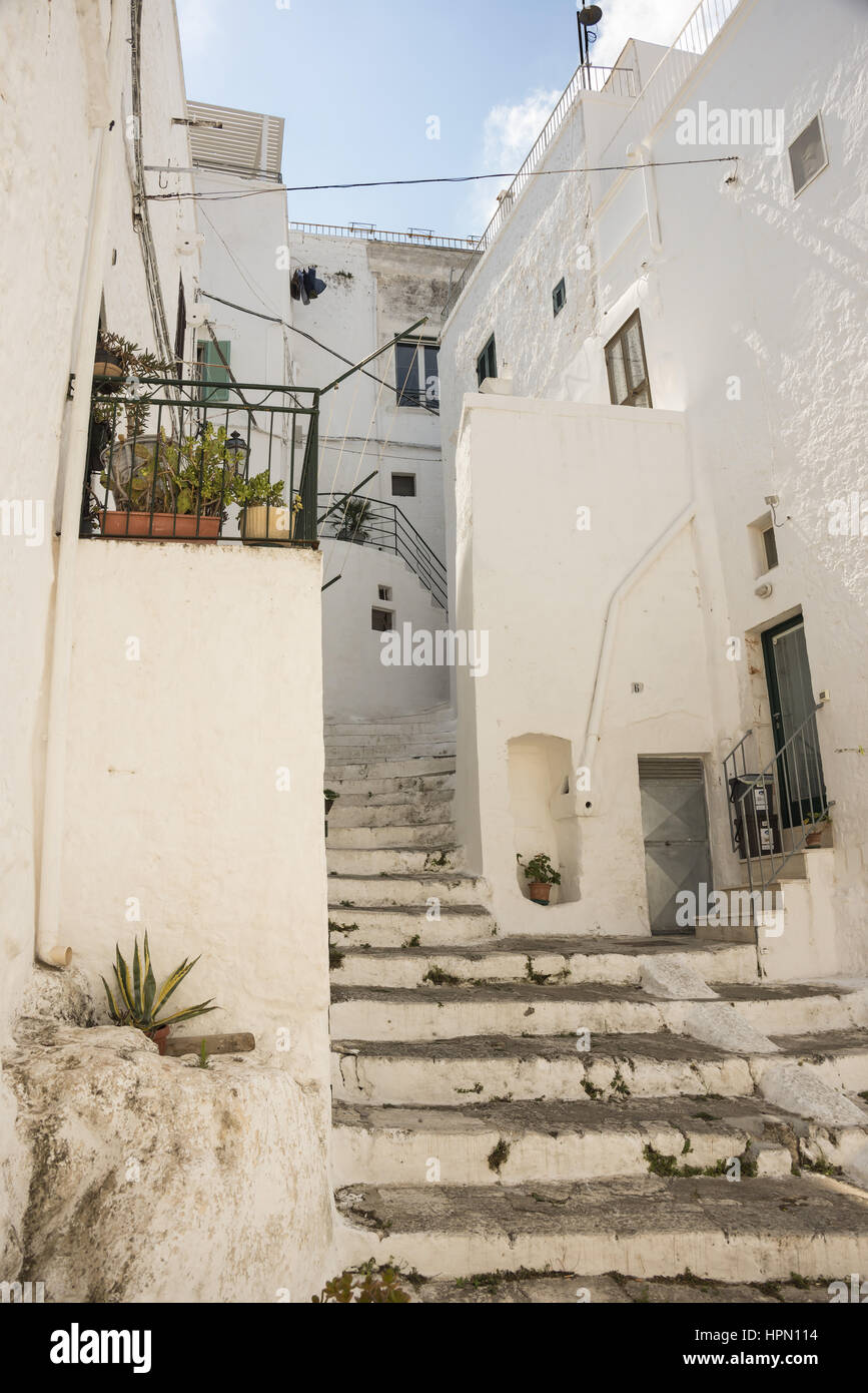 The white city, Ostuni, Italy, Puglia, streets and alleys, Ostuni view ...