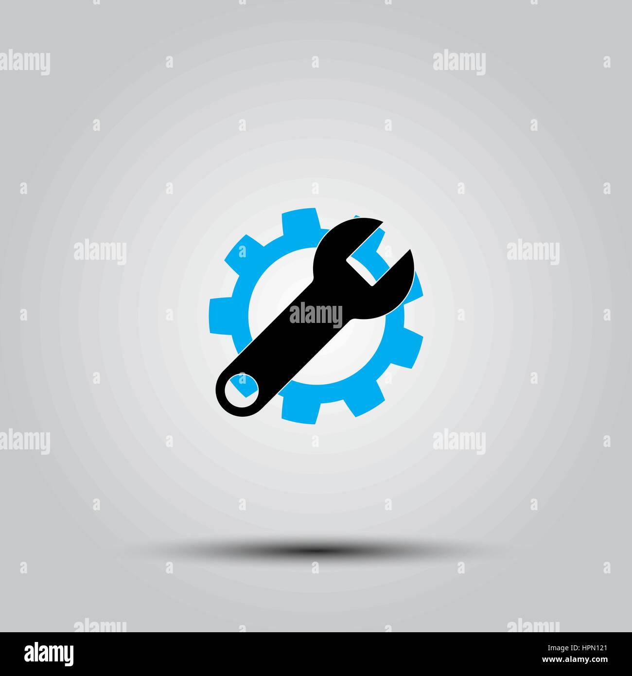 Service tool icon. This isolated flat gear symbol uses modern ...