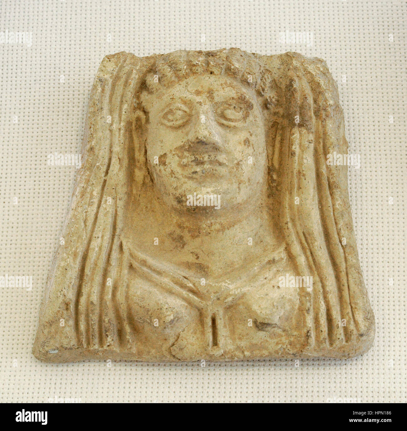 Roman antefix. Vertical block which terminates the covering tiles of ...