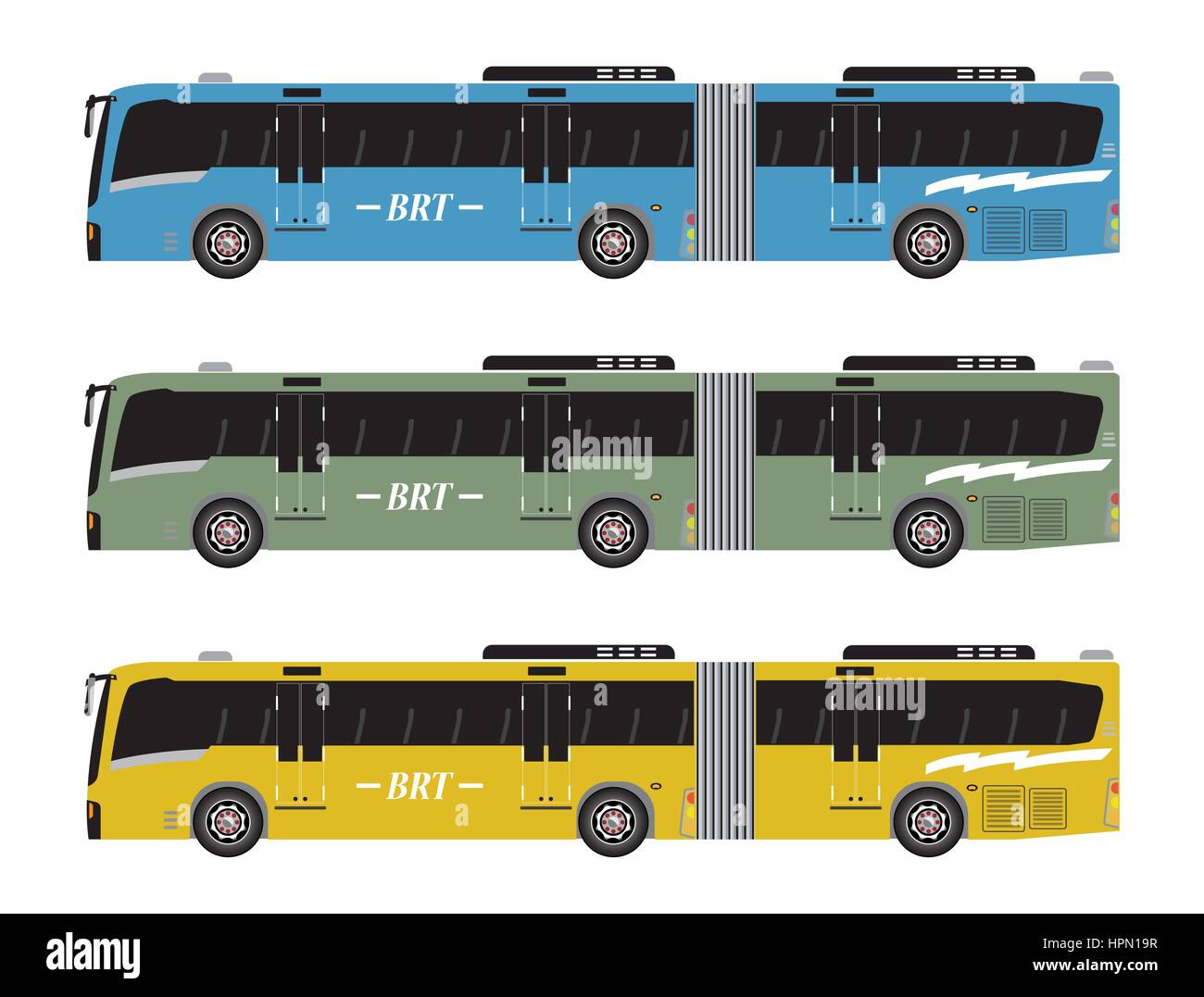 Set of Bus Rapid Transit or BRT Vector ioslated in with background ...