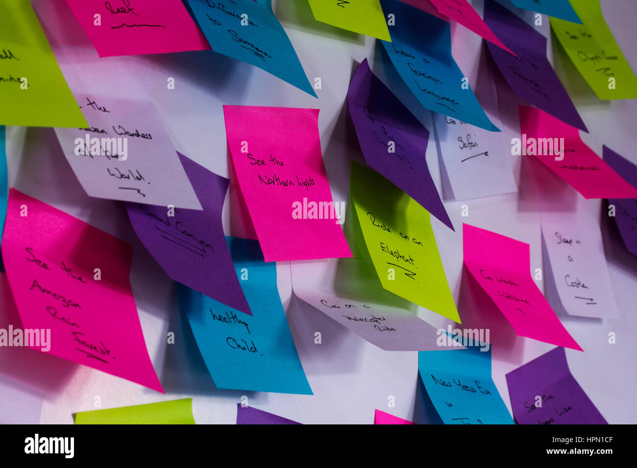Colourful sticky notes with things to do Stock Photo - Alamy