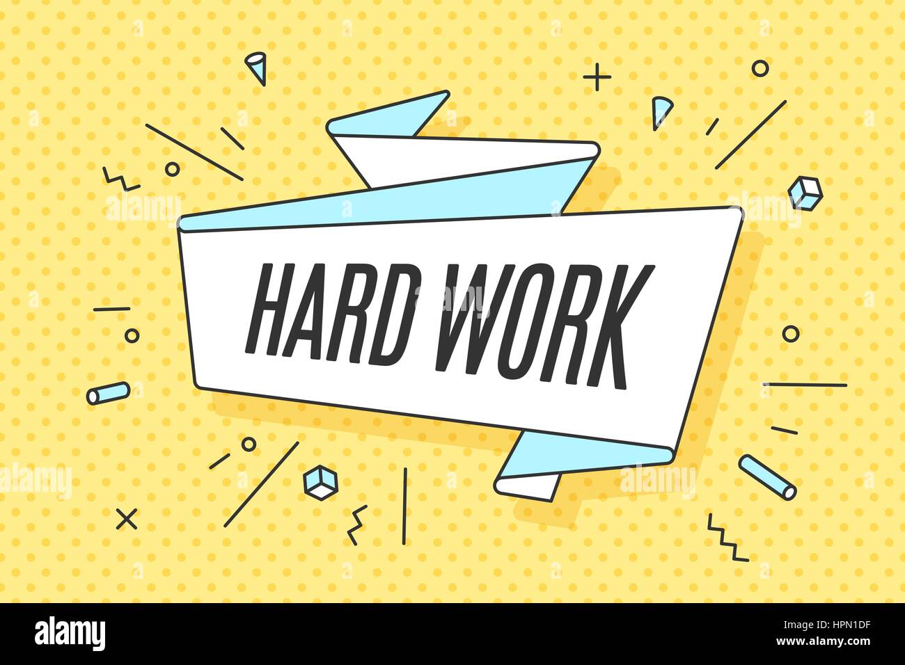 Ribbon banner with text Hard Work Stock Vector Image & Art - Alamy